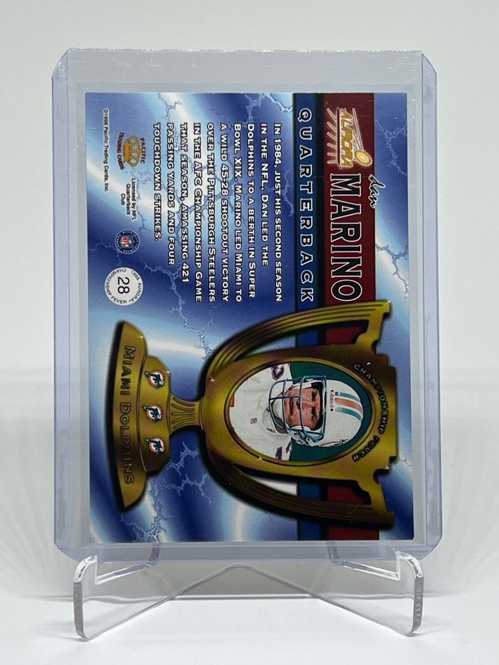1998 Pacific Aurora Championship Fever Dan Marino #28 Miami Dolphins | eBay