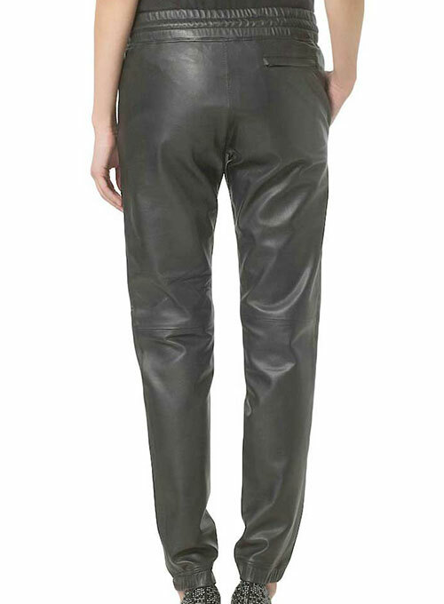 GYM DRAWSTRING Black Leather Pants Genuine Lambskin Leather Trousers ...