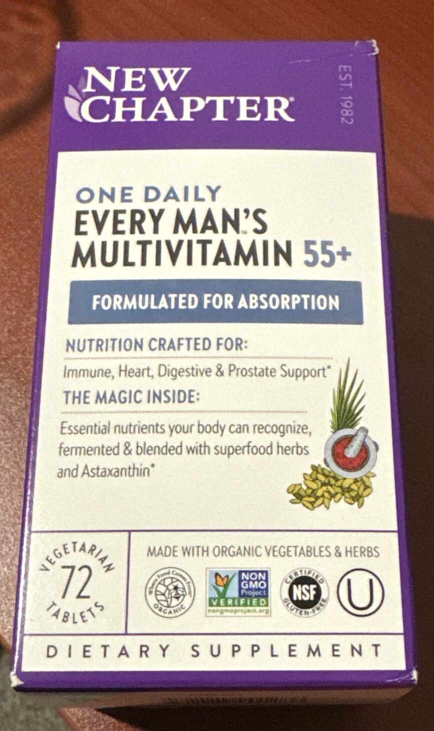 New Chapter, 55+ Every Man's One Daily Whole-Food Multivitamin, 72 Tab ...
