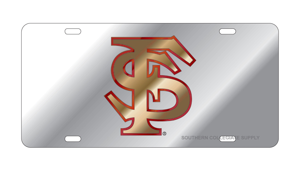 FSU FLORIDA STATE Seminoles Silver Mirrored License Plate / Car Tag | eBay