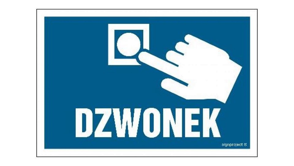 ZNAK - NC128 Dzwonek 20 x 13,3 cm FN - Folia samoprzylepna SIGNPROJECT ...