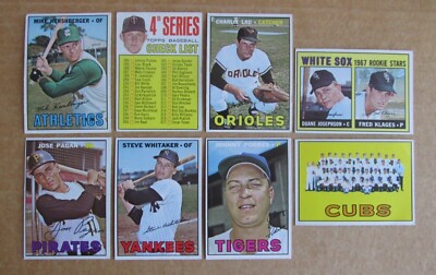 1967 TOPPS BASEBALL CARD SINGLES #266-566 COMPLETE YOUR SET U-PICK ...