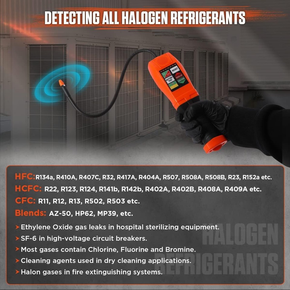 Refrigerant Leak Detector HVAC Automotive Freon Leakage Tester Tool ...