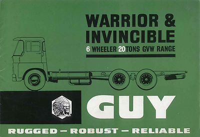Guy Warrior & Invincible Truck 6 wheeler 20 Ton Original UK Brochure ...