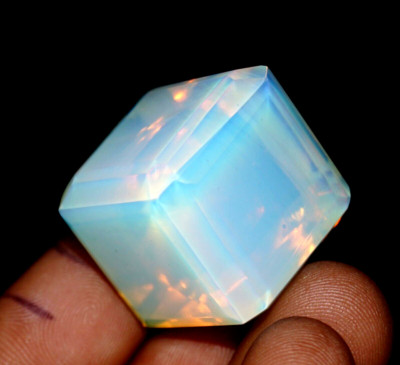 Natural Green Opal Cube Welo Australian 350 Ct GIE Certified Untreated ...