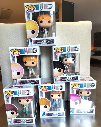 BTS DNA Funko Pop Lot 6 Members Pop Rocks! Vinyl Figures Collectors K ...