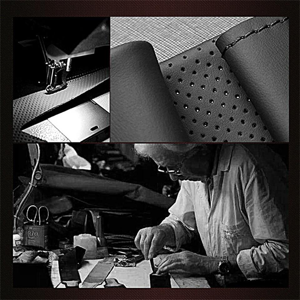 Black 38cm/15inch Pinhole Steering Wheel Cover For Mercedes-Benz ...