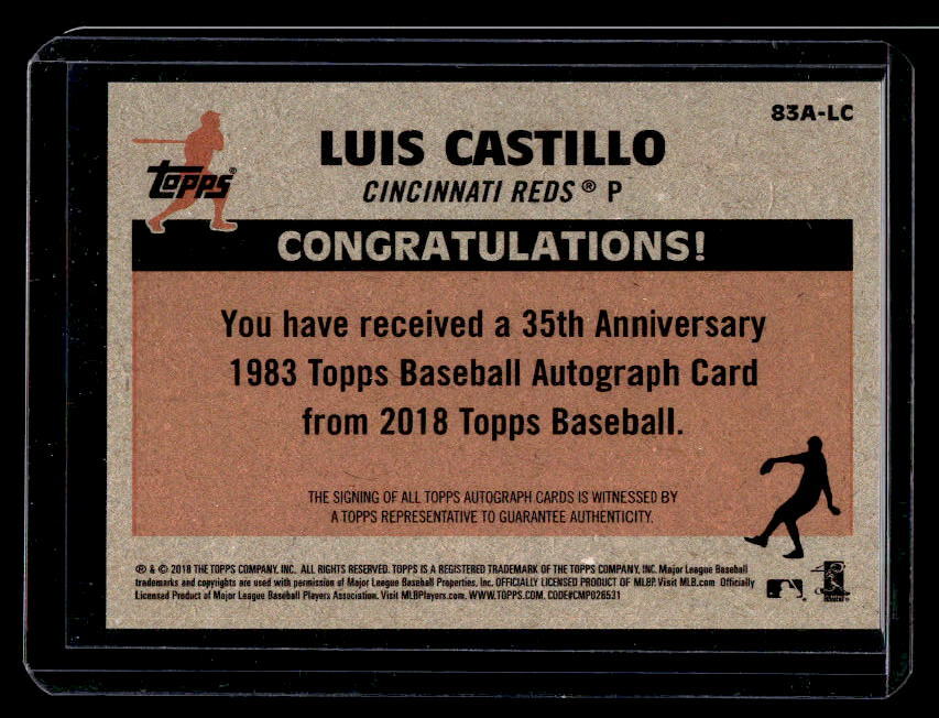 2018 Topps Update Luis Castillo Autograph #83A-LC | eBay