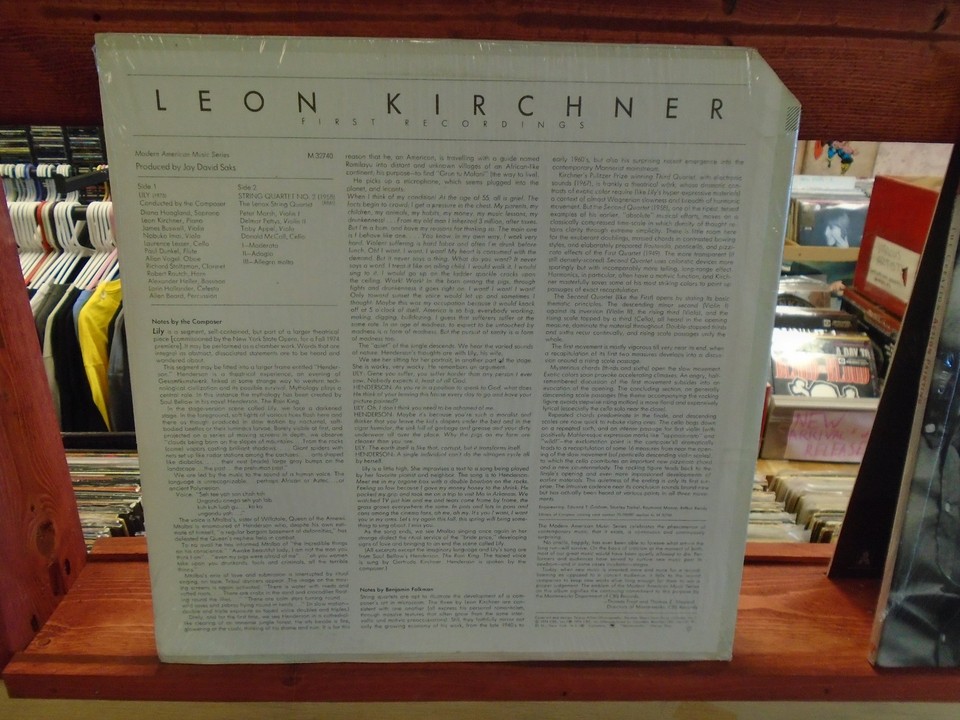 Leon Kirchner First Recordings LP 1974 Columbia Records EX IN Shrink ...