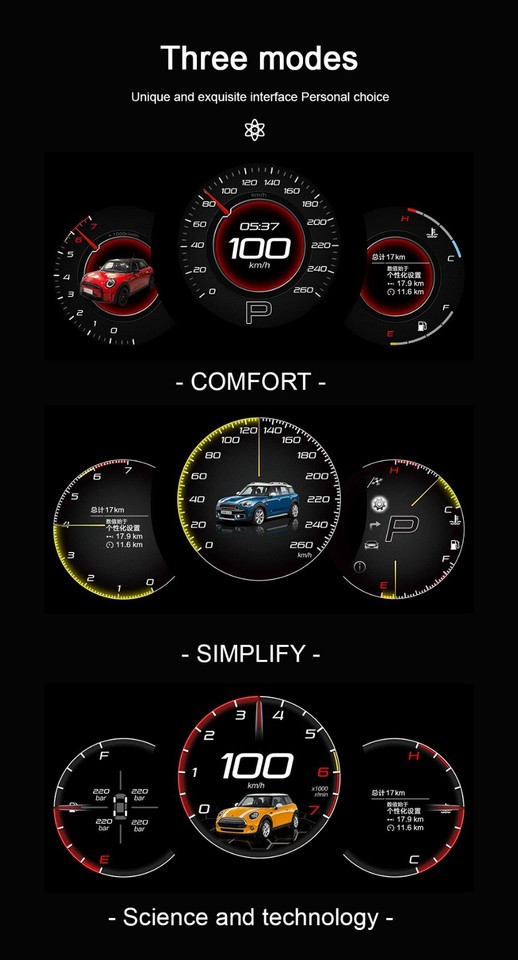 Instrument Digital Cluster For BMW Mini Cooper R55 R56 2014-2023 Meter ...