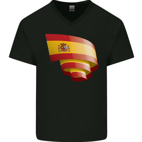 T-Shirt En Coton À Col V Drapeau Espagnol De L'Espagne Football Jour ...