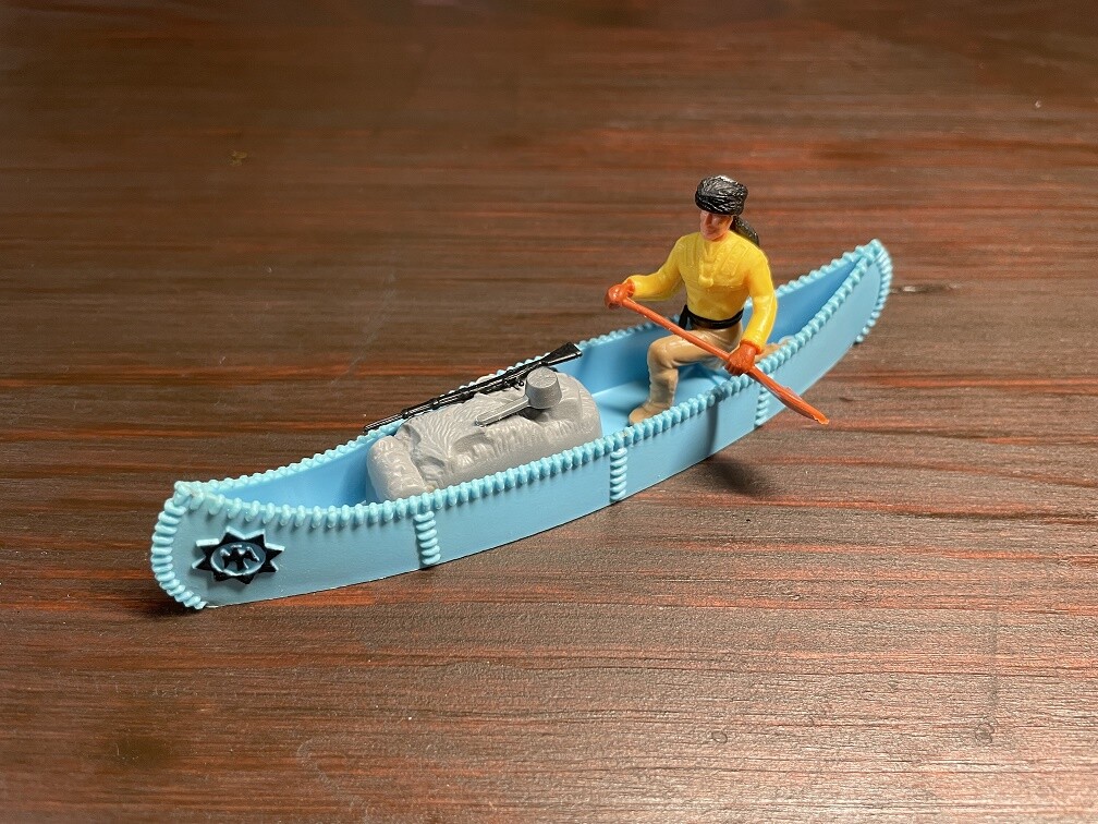 Timpo Trapper - Turquoise Blue Canoe - Wild West - 1970's | eBay