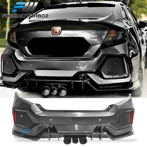 Fits 16-21 Honda Civic Sedan CTR Type R 10th-Gen Rear Bumper Cover PP ...