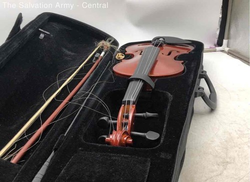 Brown Wooden 4 String Musical Instruments Acoustic Violin With Case And ...