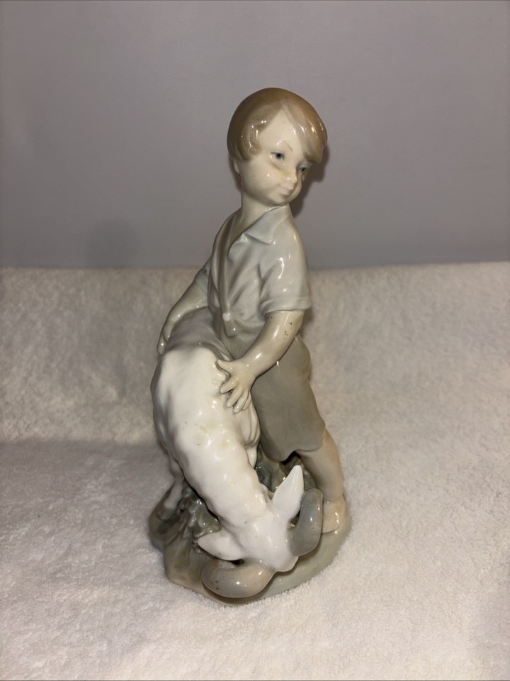 Vintage Lladro/NAO Obstinate Goat Boy And Ram 1970 | eBay