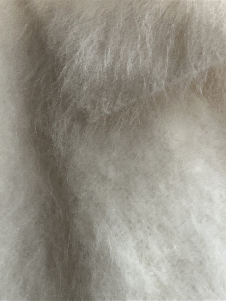 Venesha High Quality FUZZY Angora Rhinestone Zip Cardigan Sweater L | eBay