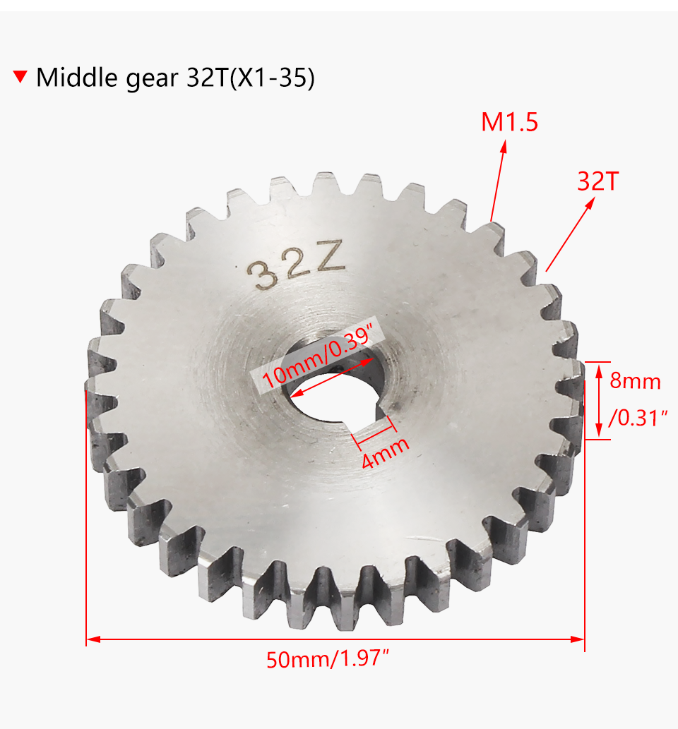 6pcs Change Gear Set for SIEG X1/SX1/SX1L/SOGI S1-16/Little Milling 1 ...