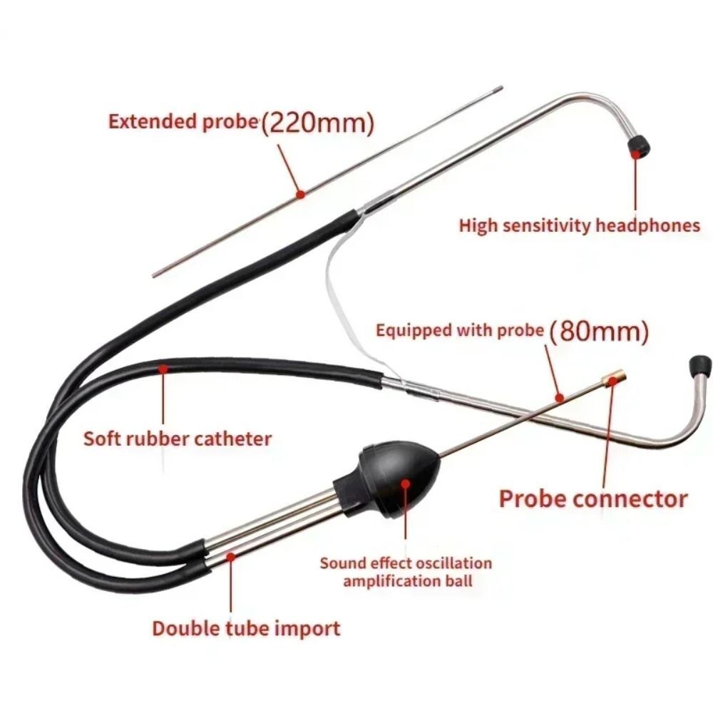 Stainless Steel Mechanics Stethoscope Durable Automotive Hearing Tool ...
