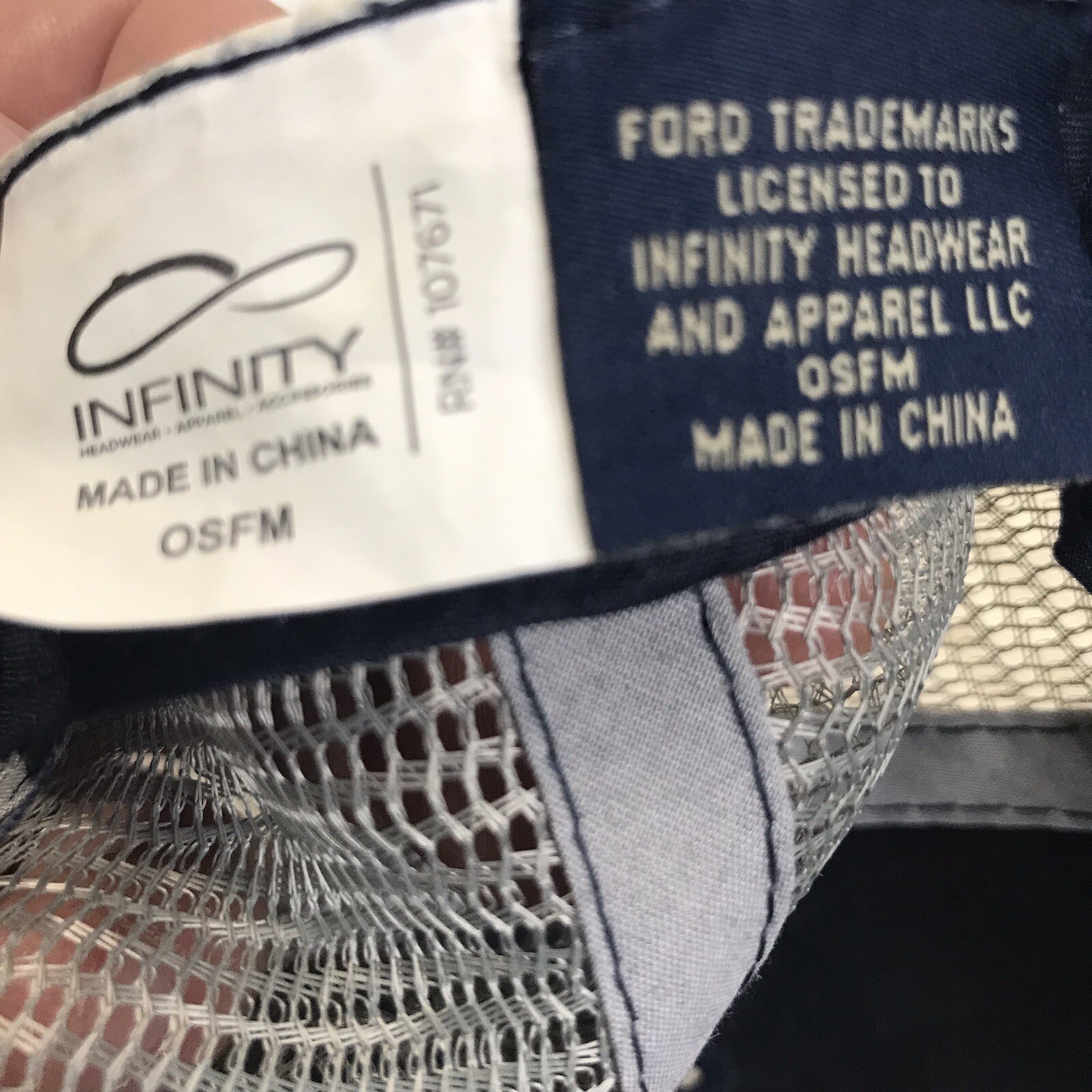 Ford Logo Navy/ Gray Mesh Back Infinity Headwear Hat … - Gem