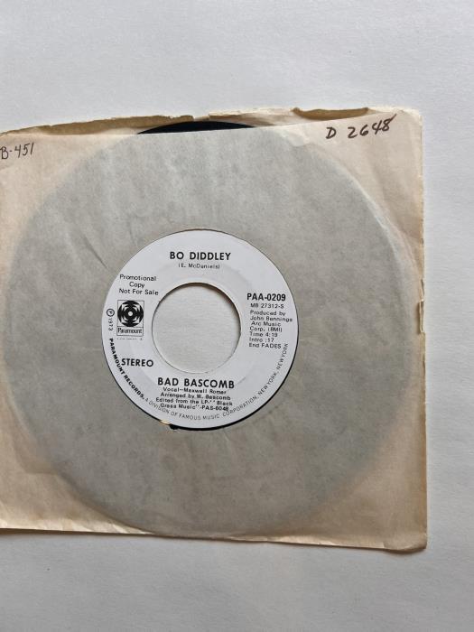BAD BASCOMB Promo 7" BO DIDDLEY 45 Paramount Records 1973 | eBay