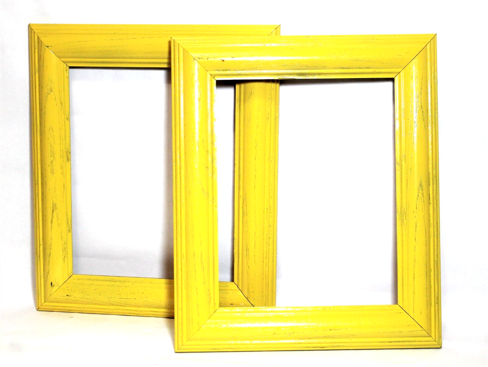 Solid Wood Picture Frames Painted Yellow 10X8 Set 2 | eBay