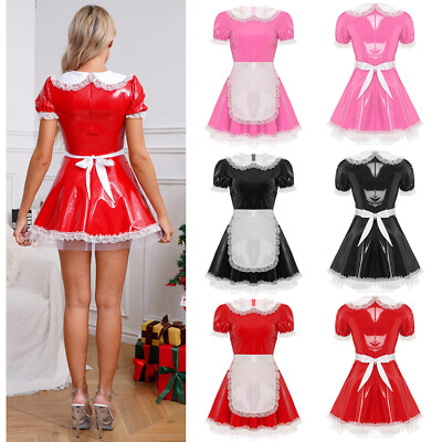 Womens Servant Dress A-Line Uniform Back Zipper French Maid Costume ...