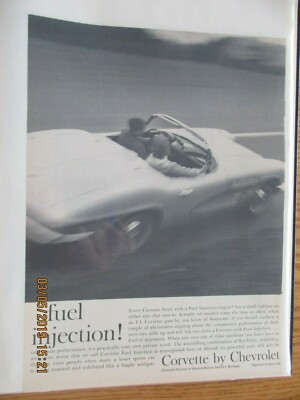 LBVETTE87 VINTAGE Original 1961 Corvette Fuel Injection Advertisement ...