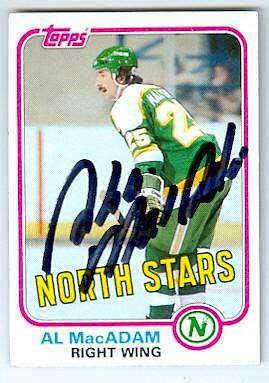 Al MacAdam autographed hockey card (Minnesota North Stars) 1981 Topps ...