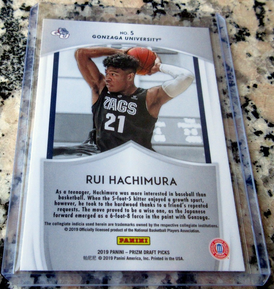 RUI HACHIMURA 2019 Prizm Chrome #1 Draft Pick Rookie Card RC Japan ...