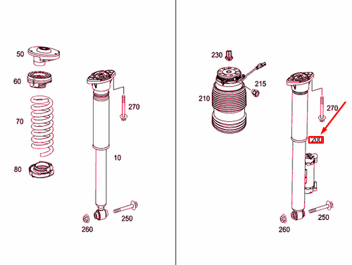 MERCEDES-BENZ GLC Coupe C253 Rear Shock Absorber A2533203300 NEW ...