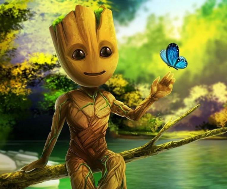 BABY GROOT BUTTERFLY CUSTOM TOTE PURSE SPORTS GYM SCHOOL OVERNIGHT ...