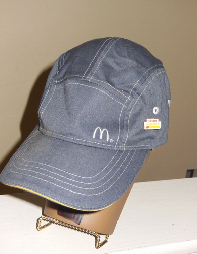 McDonald's 5 Panel Logo Hat Cap Uniform Employee Apparel Fast Food Gray ...