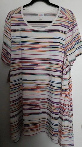 Lularoe Womans Plus Melissa Stripe Top Multicolor Short Sleeve | eBay