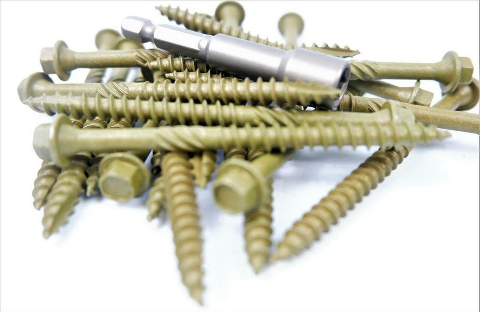 HEX HEAD LANDSCAPE SCREWS SLEEPER DECKING FIXING TIMBERFIX TIMBERLOK IN ...