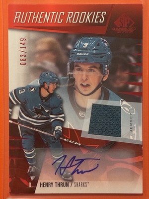 2023-24 SP Game Used Henry Thrun Authentic Rookies Jersey Auto /149 ...