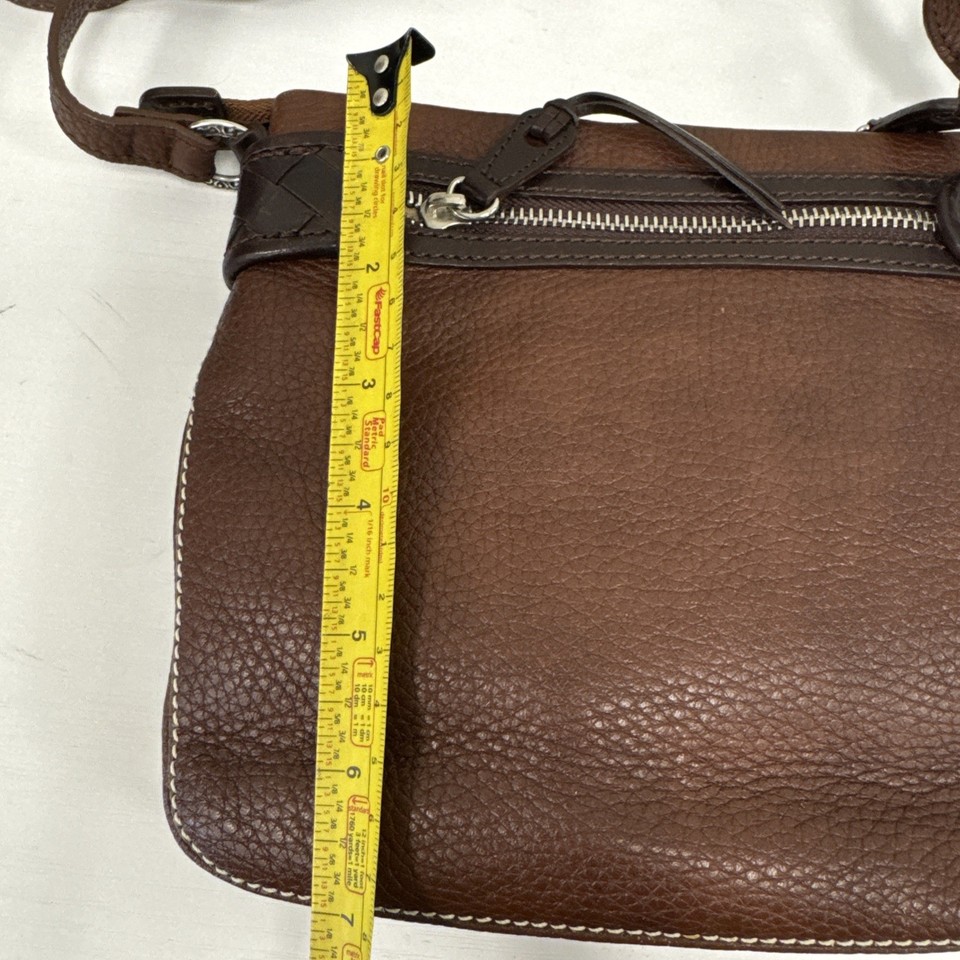 Brighton Small Brown Leather Brown Trim Crossbody Shoulder Bag | eBay