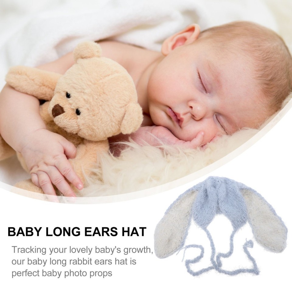 Baby Rabbit Ear Hat Long Ears Beanie Hat Bunny Ears Hood Newborn Photo ...