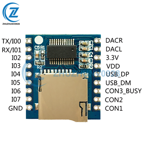 Serial Control Voice Broadcast MP3 Player Module Support SD Card ...