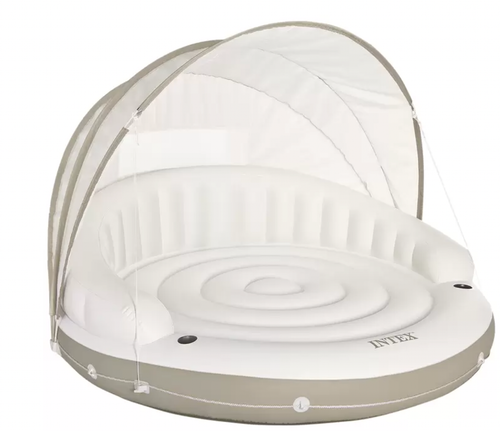 Intex Canopy Inflatable Pool Island Float Lounge Mattress Sun Shade ...