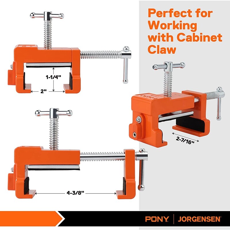PONY 4-Pk Cabinet Clamps 8510 Cabinet Claw Face Frame Clamps 440lbs ...
