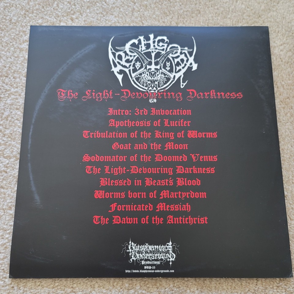 Archgoat Light Devouring Darkness OG 1PRESS black vinyl LP blasphemy beherit | eBay