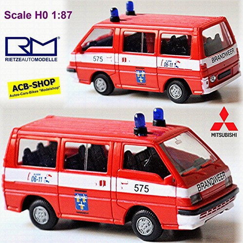 Mitsubishi L300 II Bus 1987-94 Brandweer Papendrecht ( Nl ) 1:87 Rietze ...