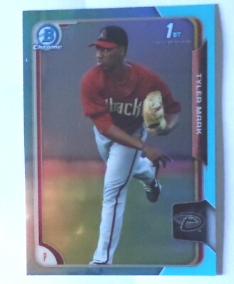 2015 Bowman Draft Chrome 1st Tyler Mark sky blue refractor #33 Dbacks ...