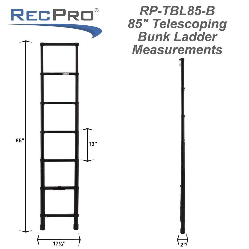 RecPro RV Telescoping Bunk Bed Ladder 85" Collapsible Extension Ladder ...