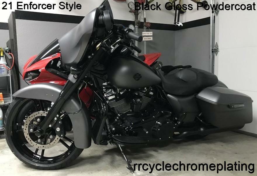 21" Enforcer Gloss Black Front Wheel Tire Rotors Harley Touring 08-21 ...