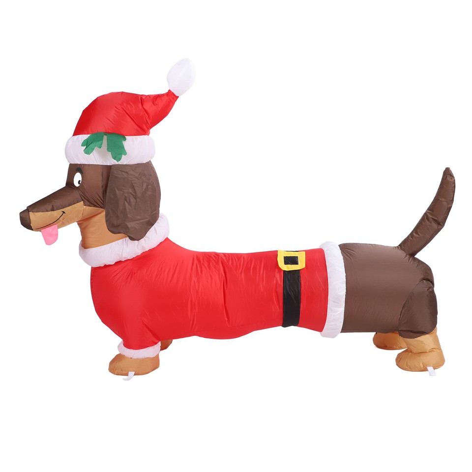 Inflatable Weiner Dog 1.5M Illuminated Blow Up Dachshund Dog Christmas ...