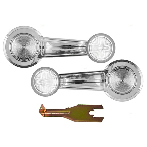 GM 3 PC Set Manual Window Cranks Chrome Clear Knob & Handle Clip ...