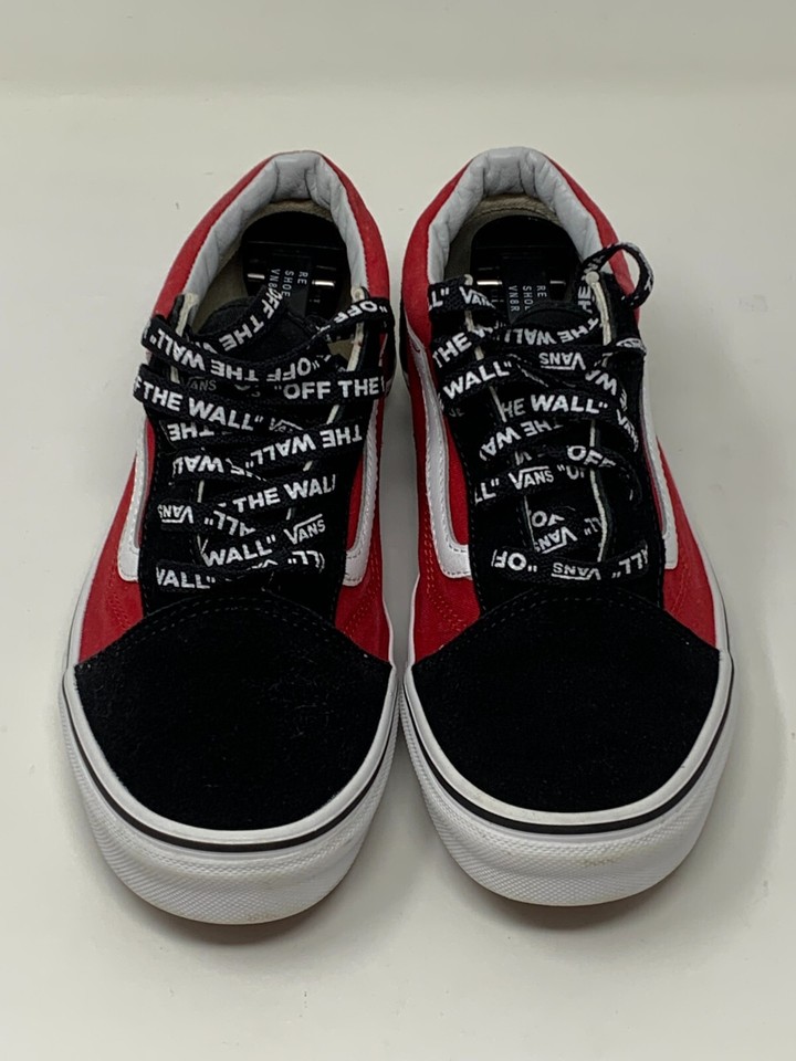Vans Boys Off the Wall 500714 Red Black Checker Shoes Sneakers Size 6.5 ...