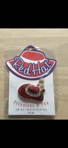 Red Hattitude Sterling Silver Finish Red Sparkling Hat Pin Brooch | eBay