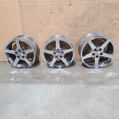 Aftermarket Chrome Wheels Incomplete 17x8.5 18x9.5 For 97-04 Corvette ...